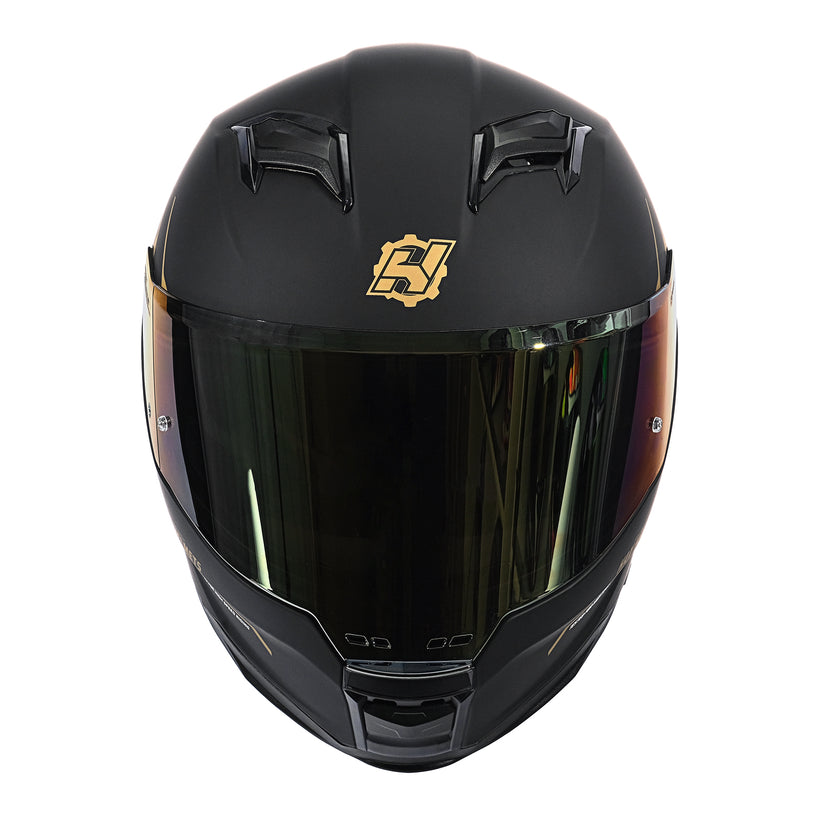 HAX Force Motorcycle Helmet Blade Black Matte Gold – haxgear