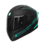Matte Black Aqua Motorcycle Helmet