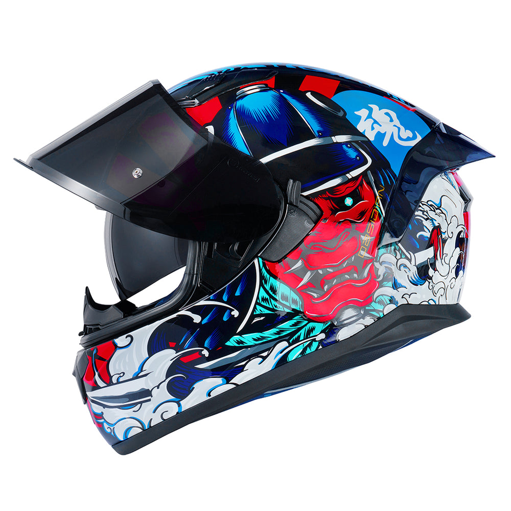Samurai Red Motorcycle Helmet