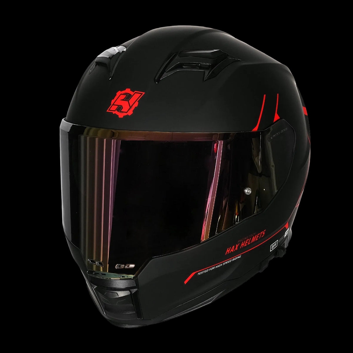 Matte Black Red Motorcycle Helmet