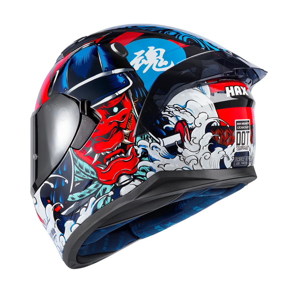 Samurai Red Motorcycle Helmet