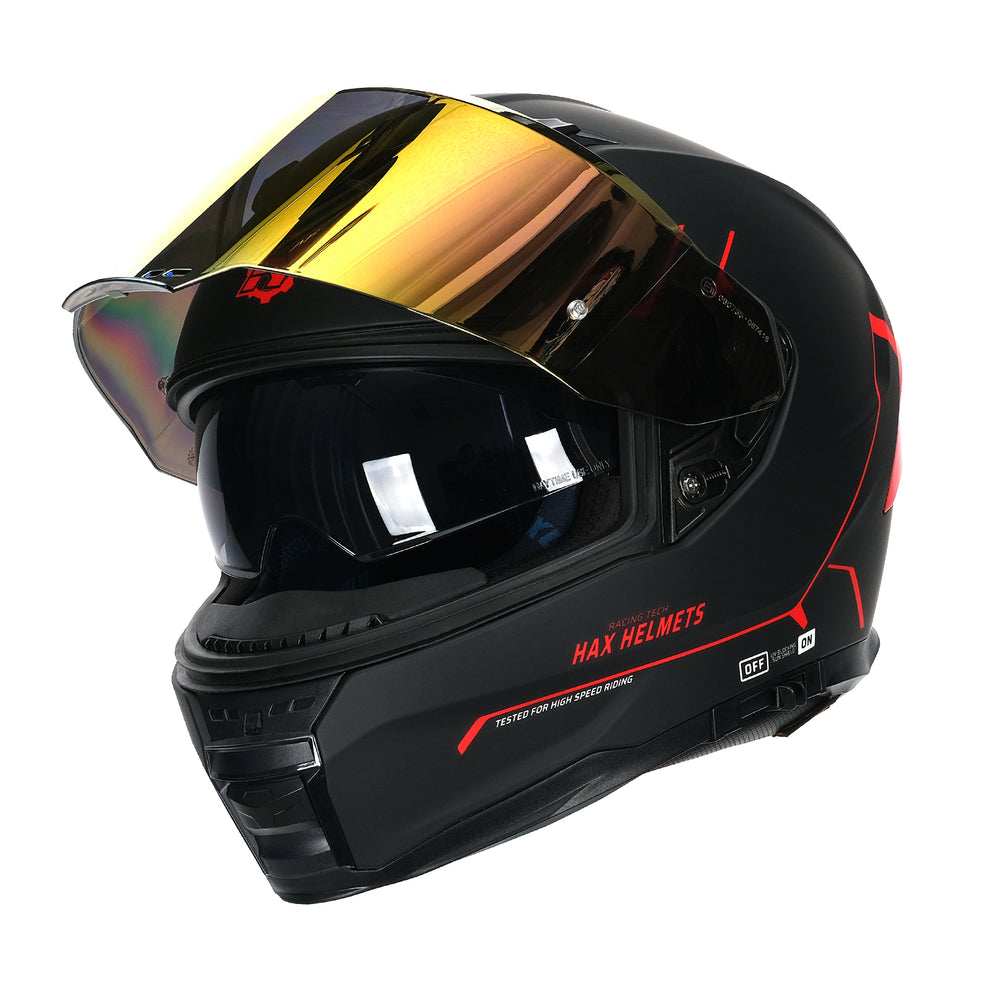 HAX Force Motorcycle Helmet Blade Black Matte Red – haxgear