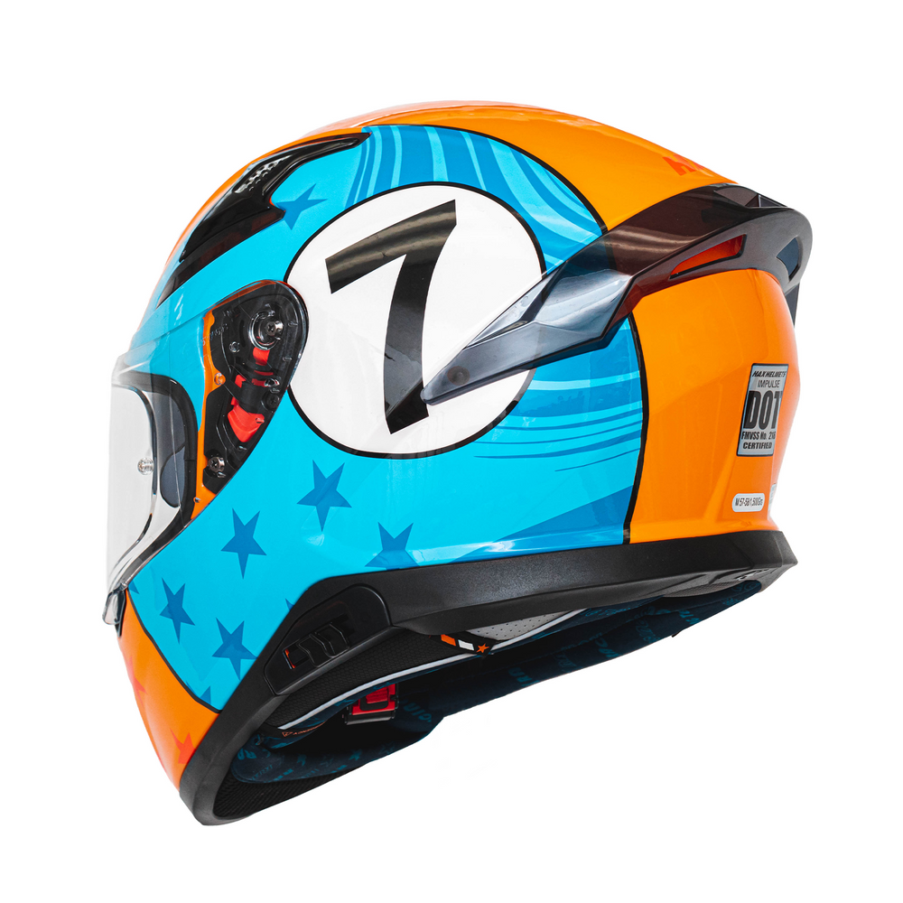 Gulf Livery Motorcycle Helmet