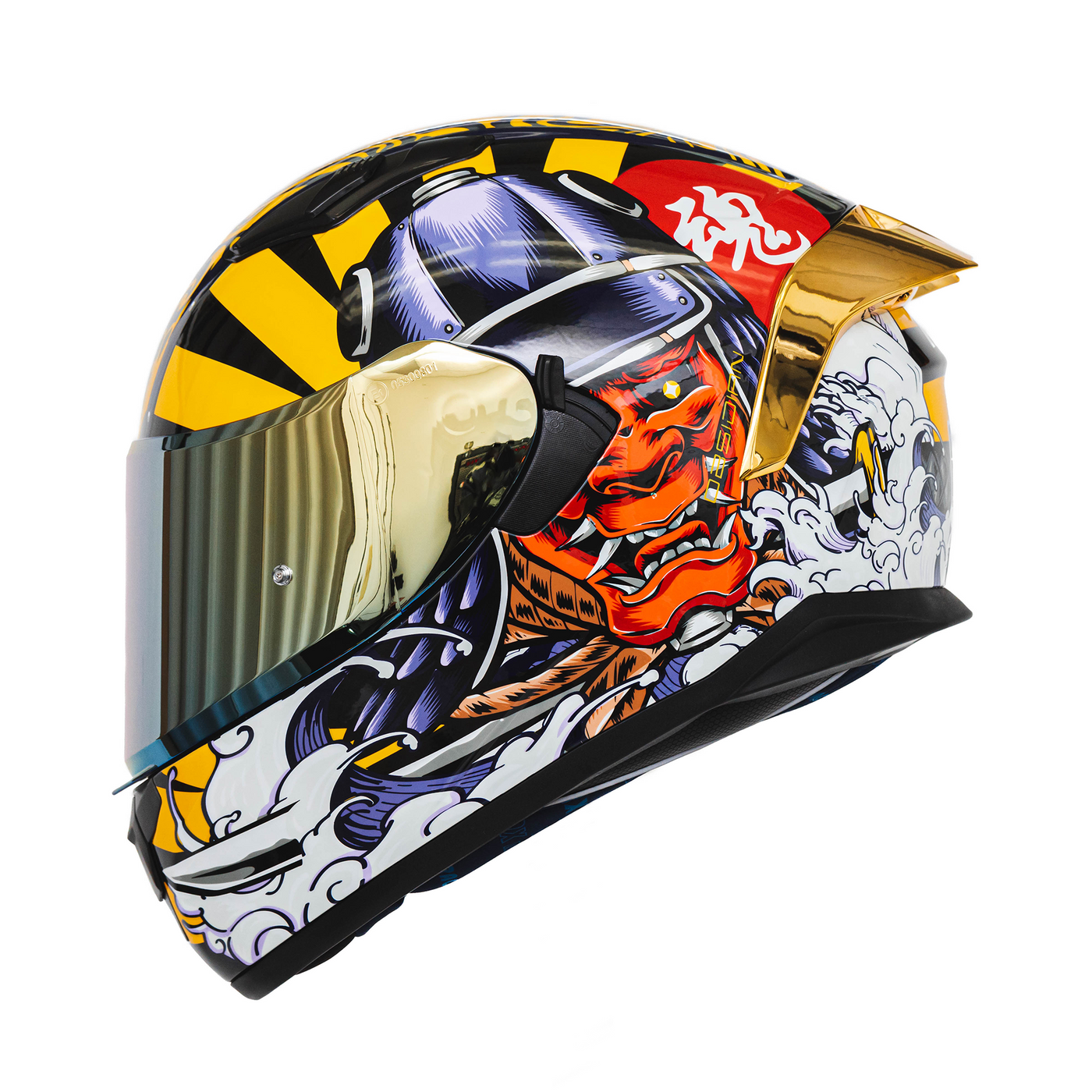 Samurai Gold Motorcycle Helmet Style