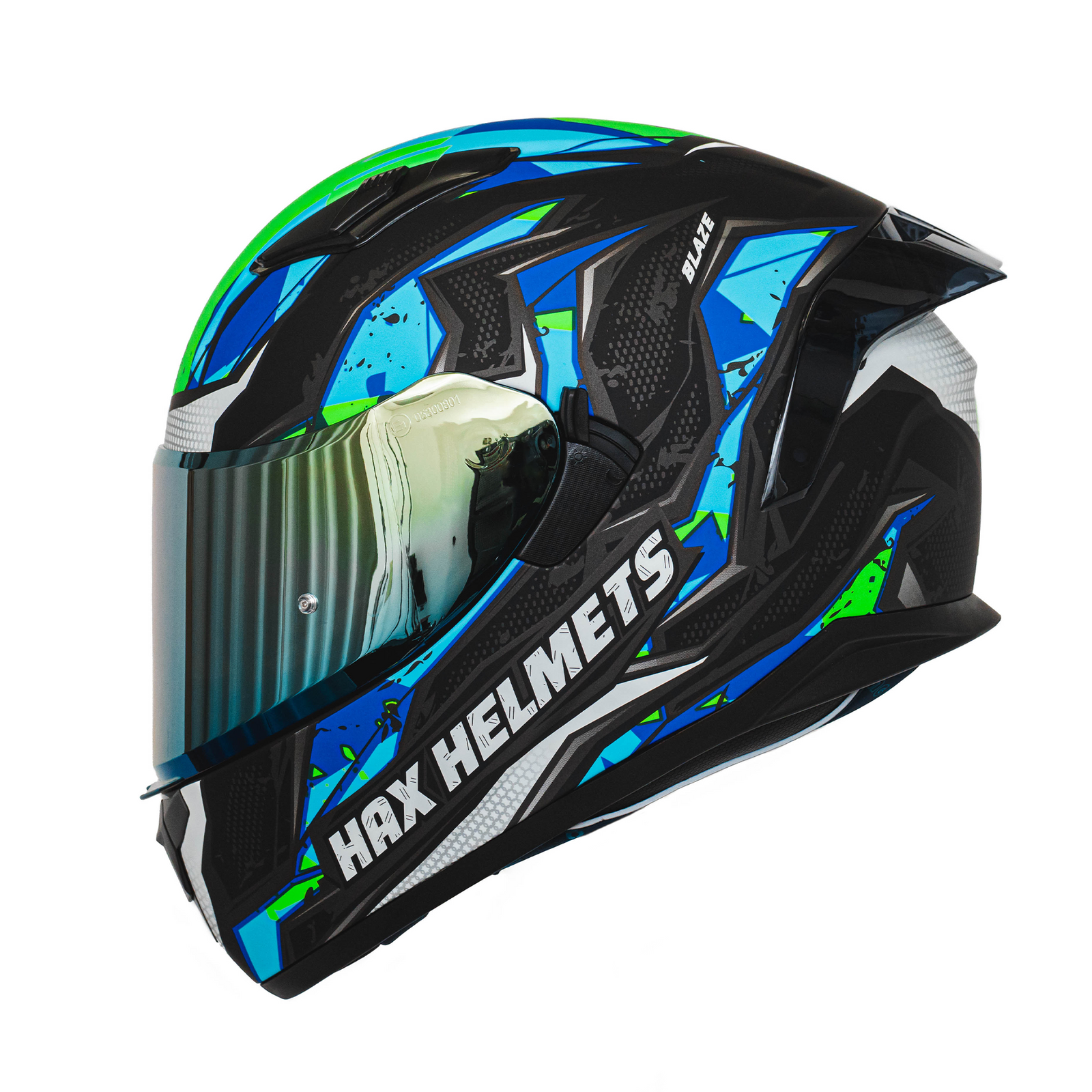Blaze Blue Motorcycle Helmet