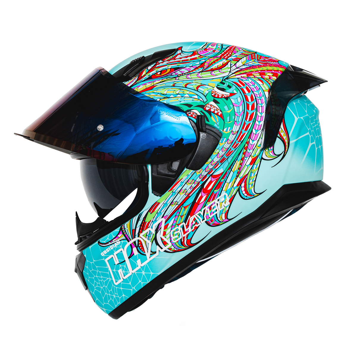Motorcycle Helmet Dragon Slayer Turquoise