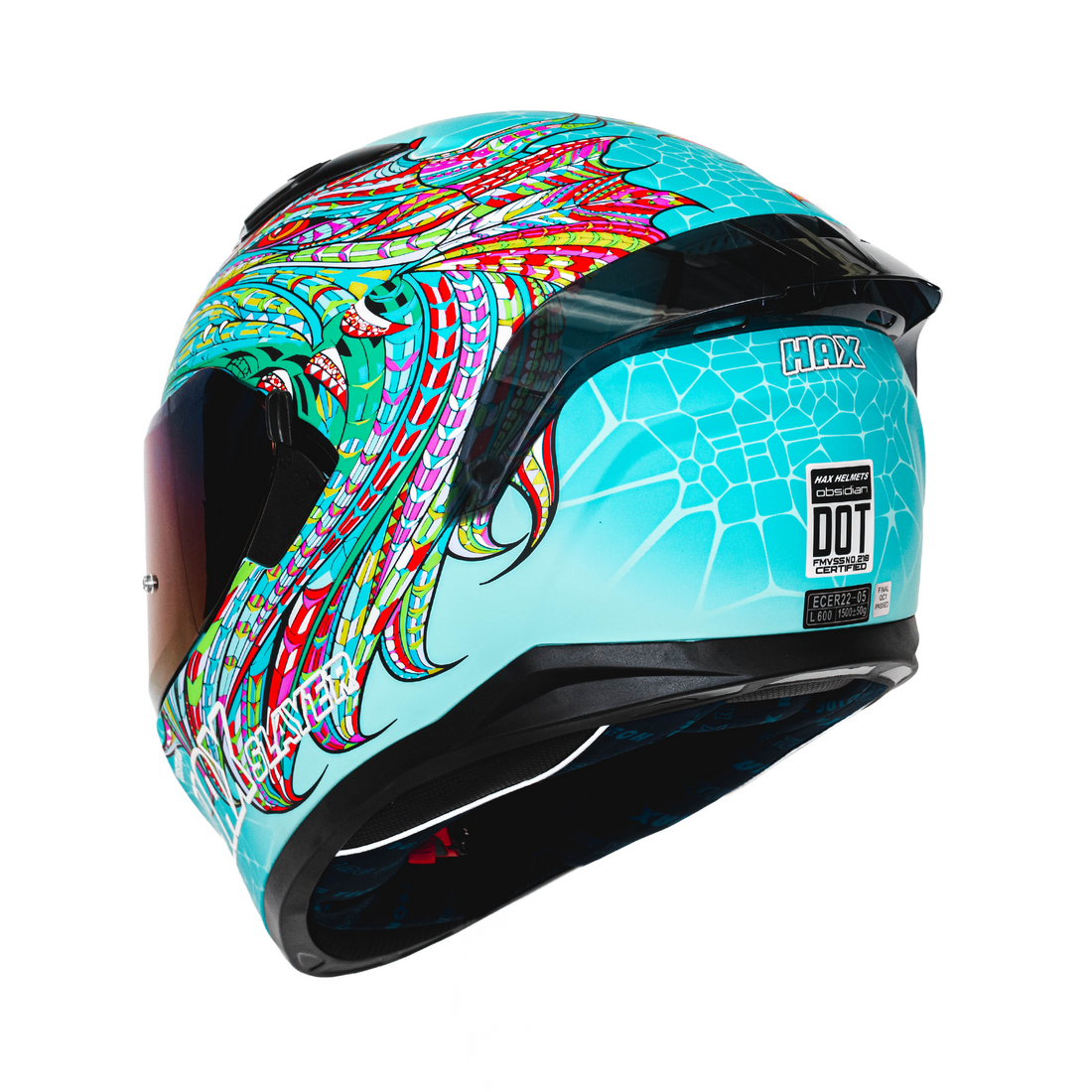 Motorcycle Helmet Dragon Slayer Turquoise – haxgear