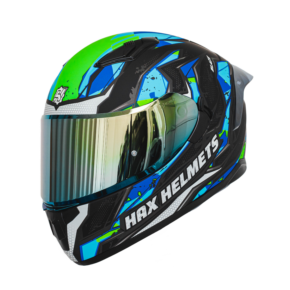 Blaze Blue Motorcycle Helmet